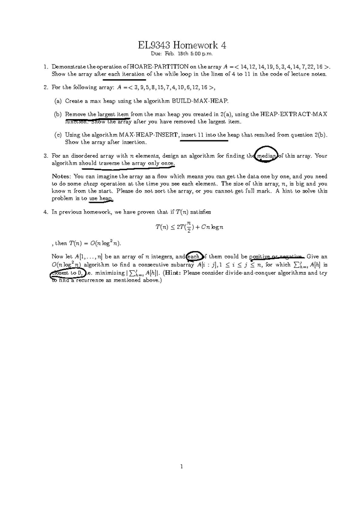 HW04 2 - hw4 - EL9343 Homework 4 Due: Feb. 18th 5:00 p. Demonstrate the operation of HOARE ...