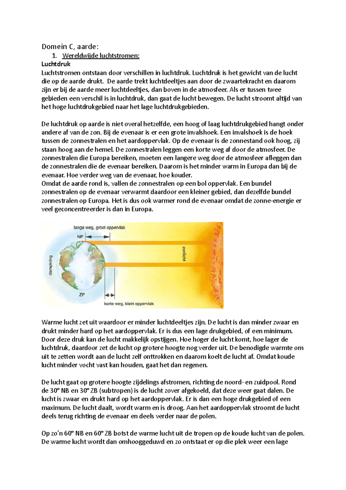 Domein C: Aarde - Wereldwijde Lucht- en Zeestromen, Klimaat ...