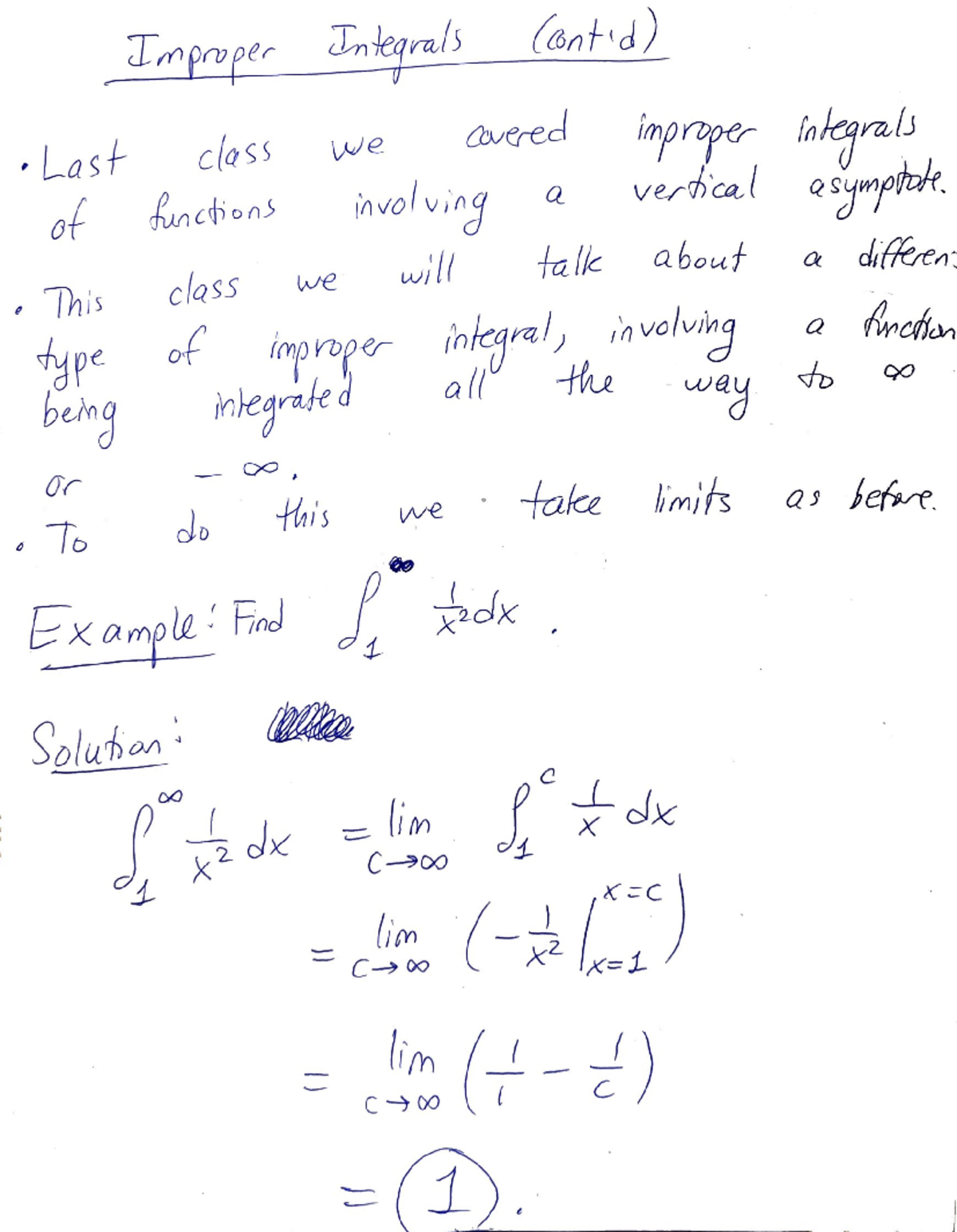 Lec21 - Improper Integrals and Their Applications - Studocu