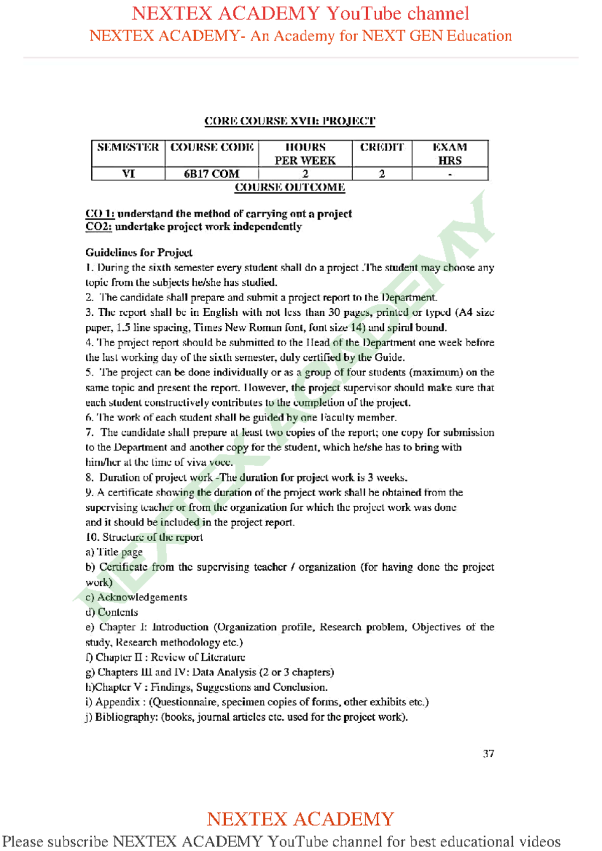 Project Guidelines for BCom VI 6B17: Key Steps for Success - Studocu