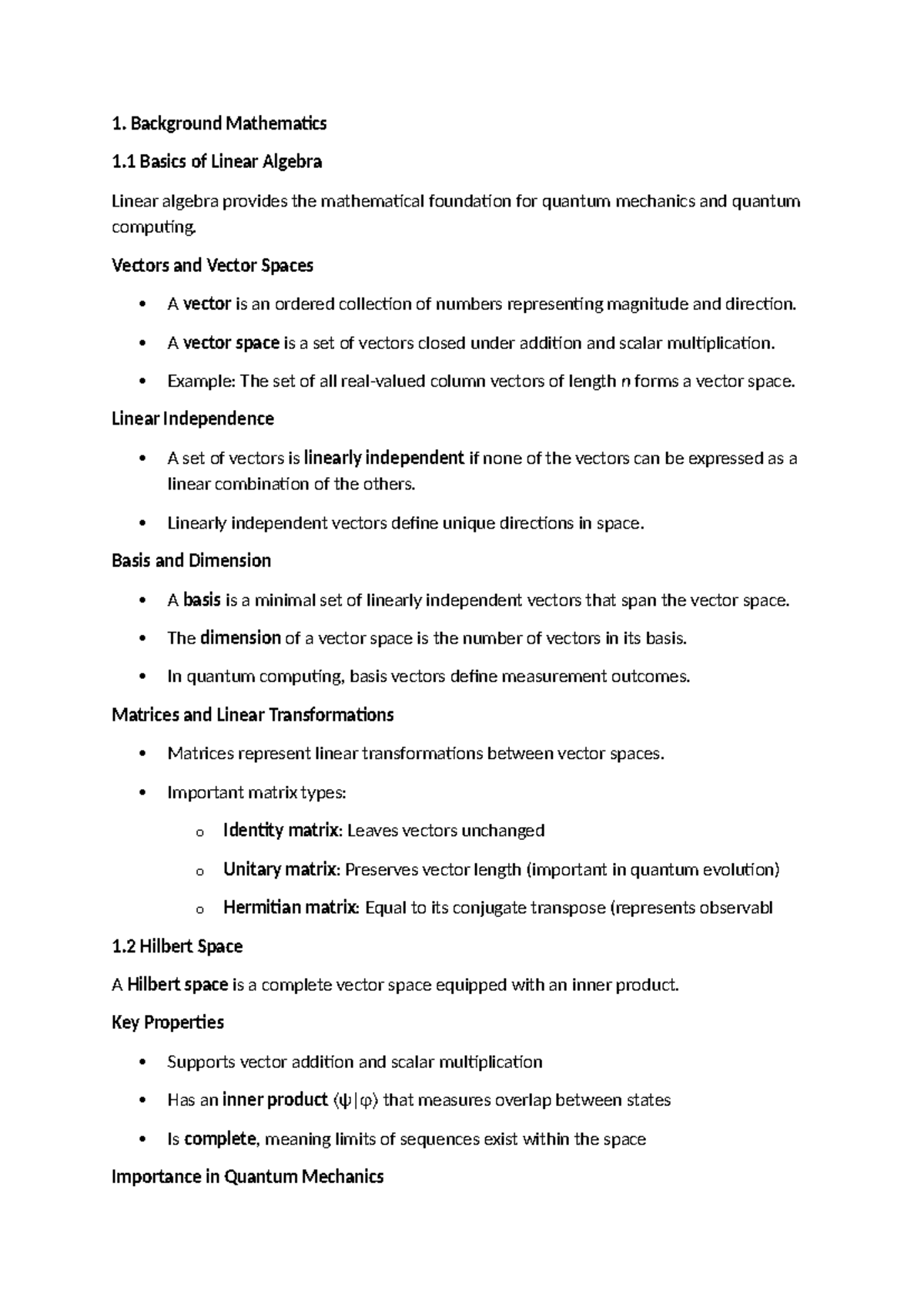 Unit 2 Lecture Notes: Foundations of Quantum Mechanics & Biology - Studocu