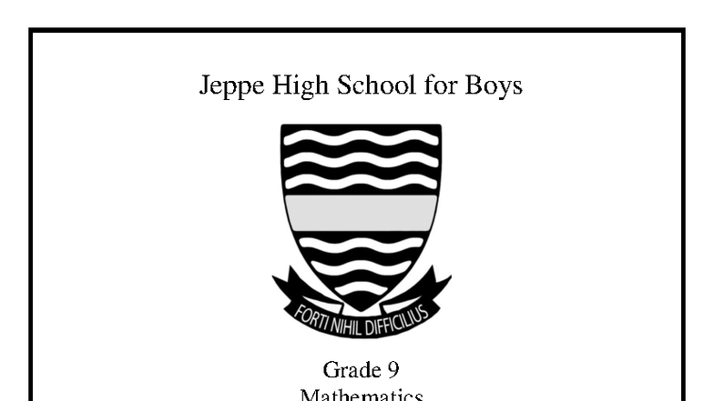 Grade 9 Mathematics June Exam 2024 - Paper 1 - Studocu