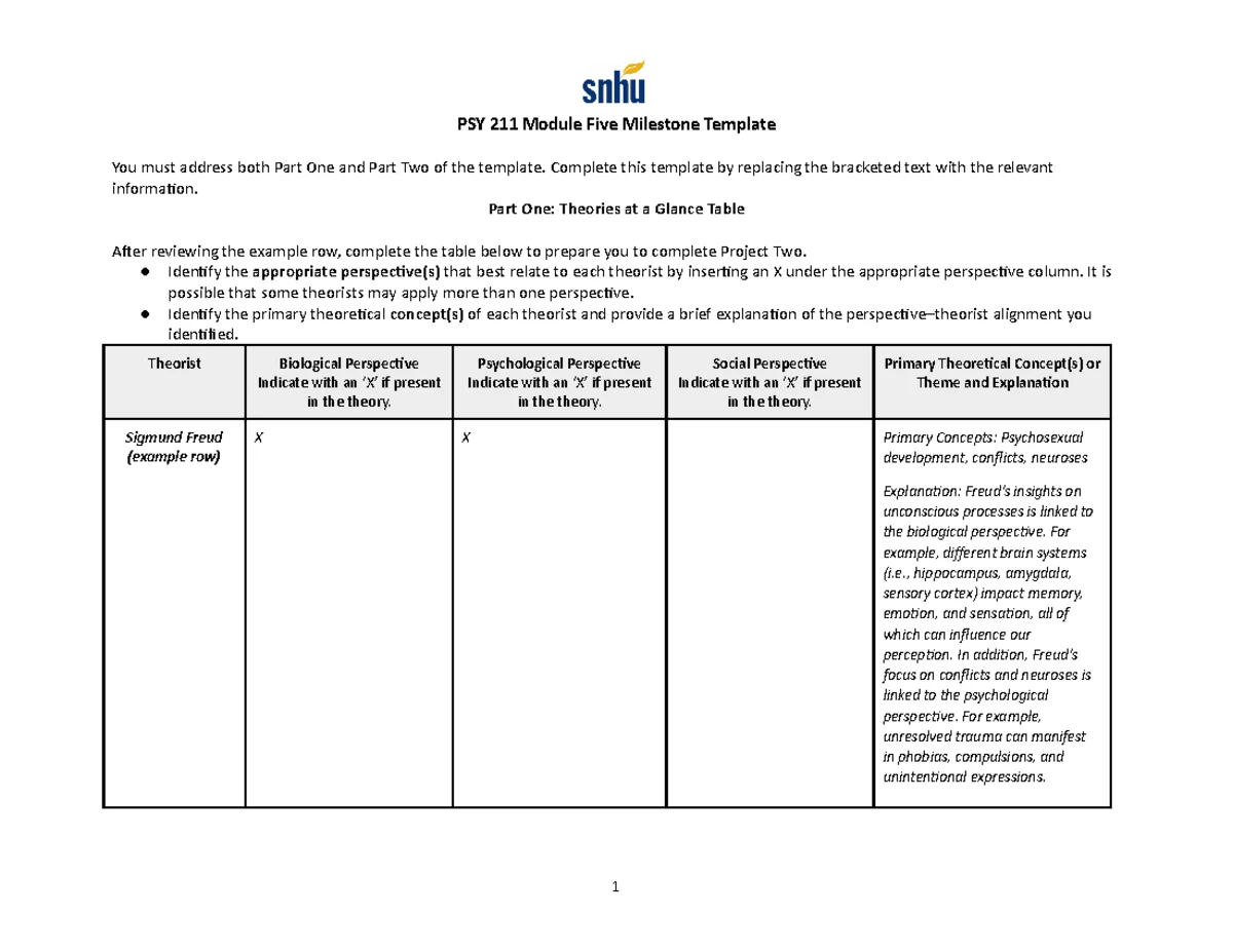PSY 211 Project One Template module 6 - PSY 211 Project One Template Use this template to ...