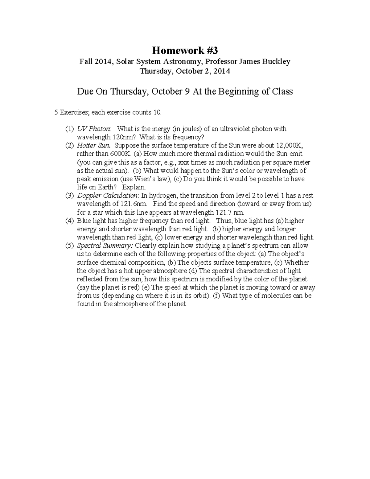 125 2014-2015 Homework 3 - Homework Fall 2014, Solar System Astronomy ...