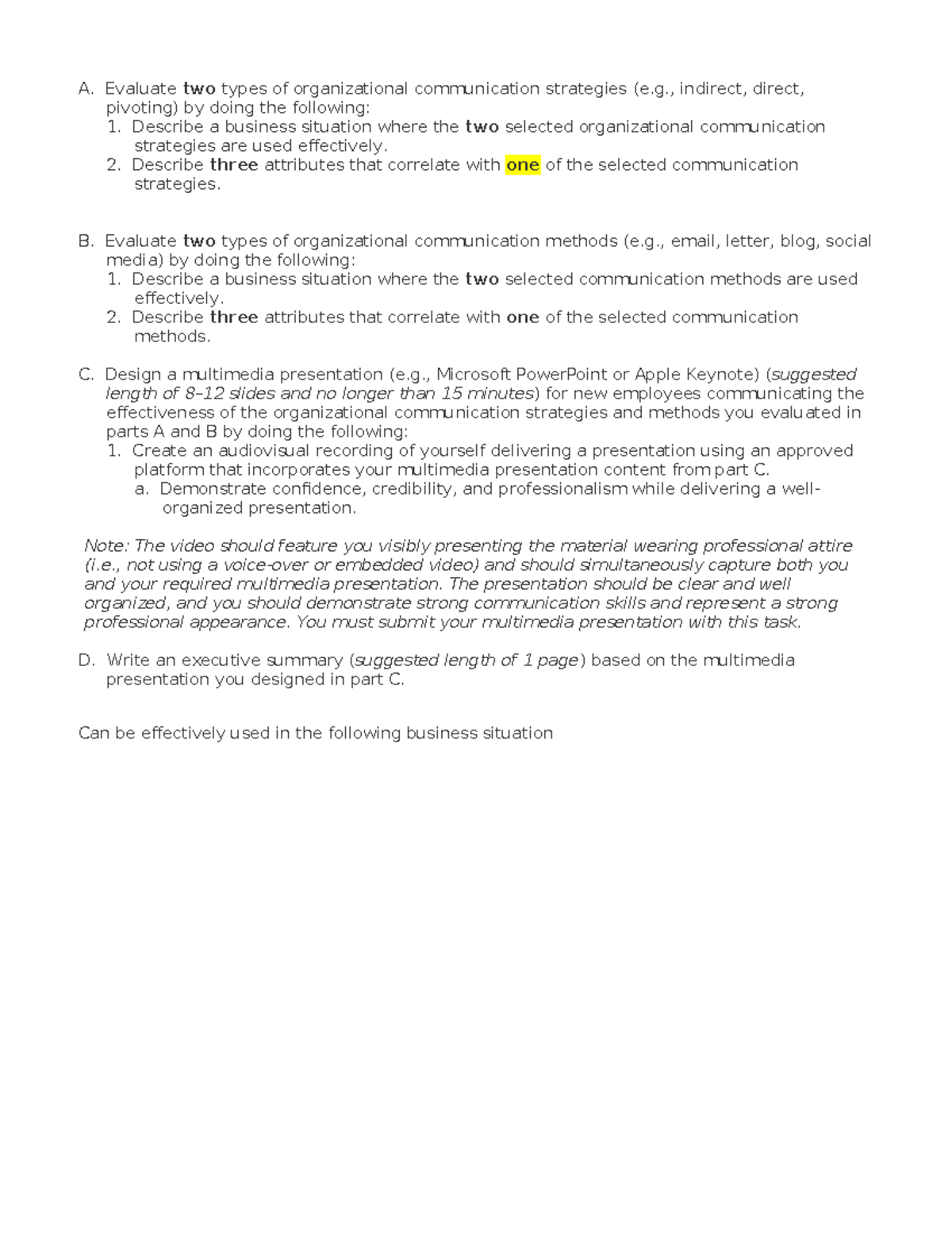 C204 Communication Task 2: Evaluating Strategies & Methods - Studocu