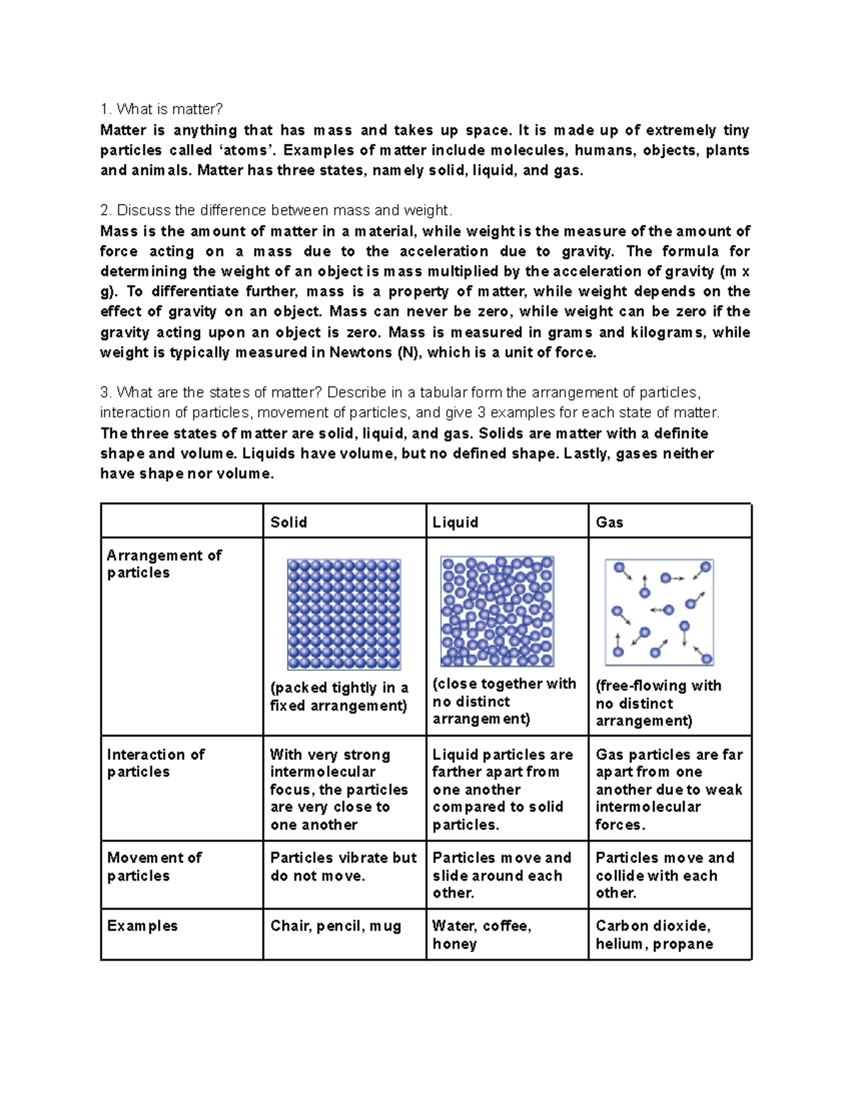 Inorg Chem (Lec) - 1st Year: Matter and Its States Explained - Studocu
