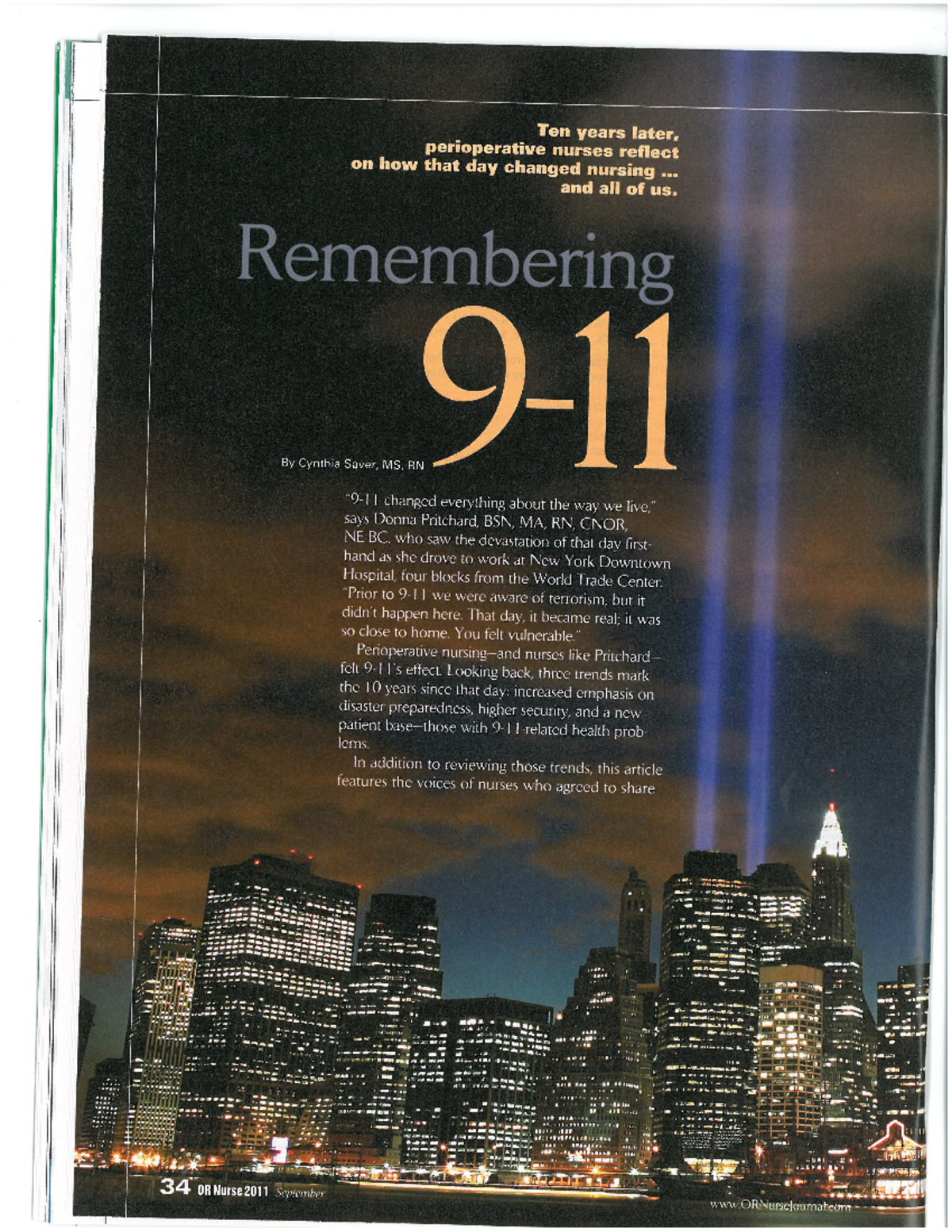 Remembering 9/11: Reflections from Perioperative Nurses on Change - Studocu