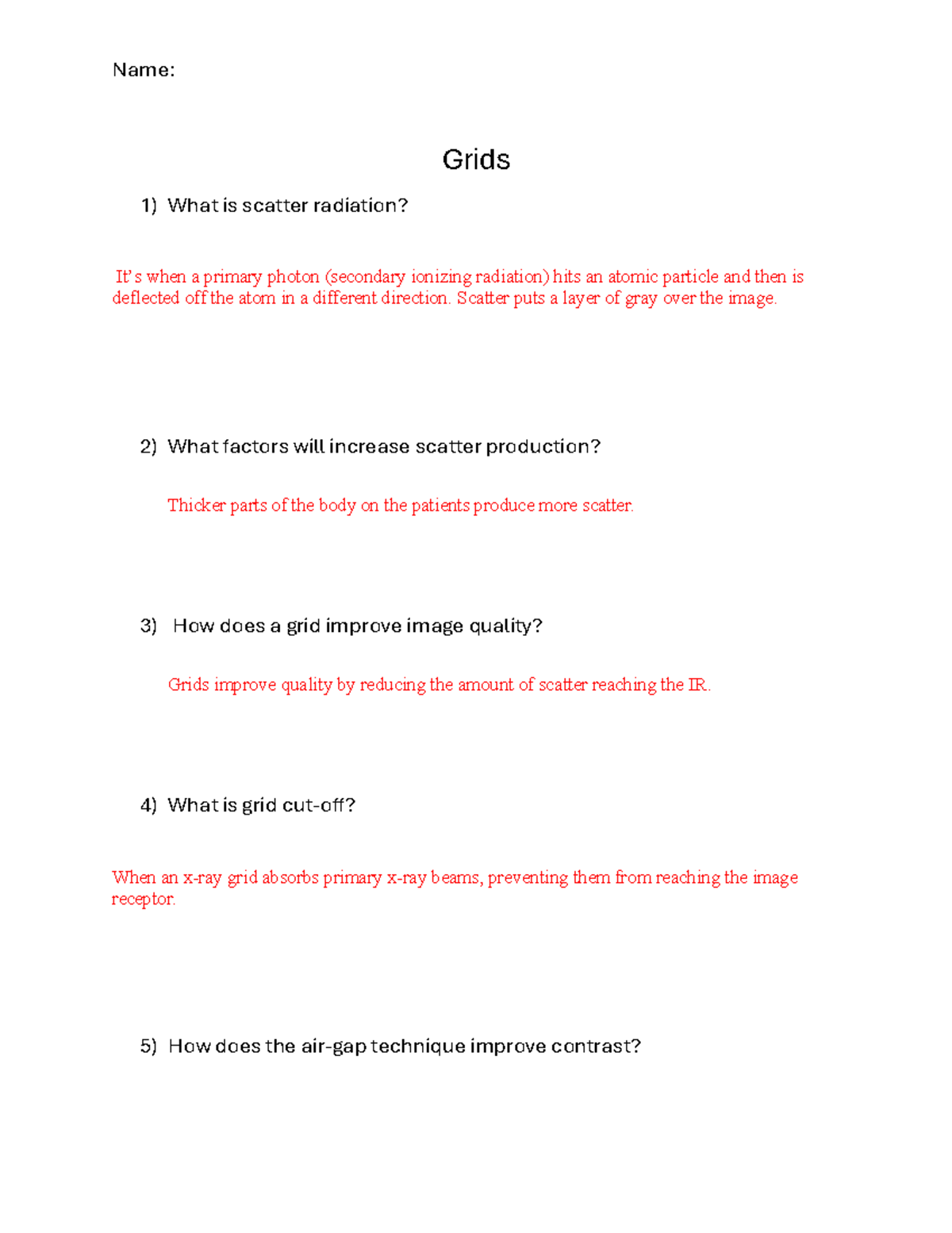 Grids in Radiography: Function, Effectiveness, and Techniques - Studocu