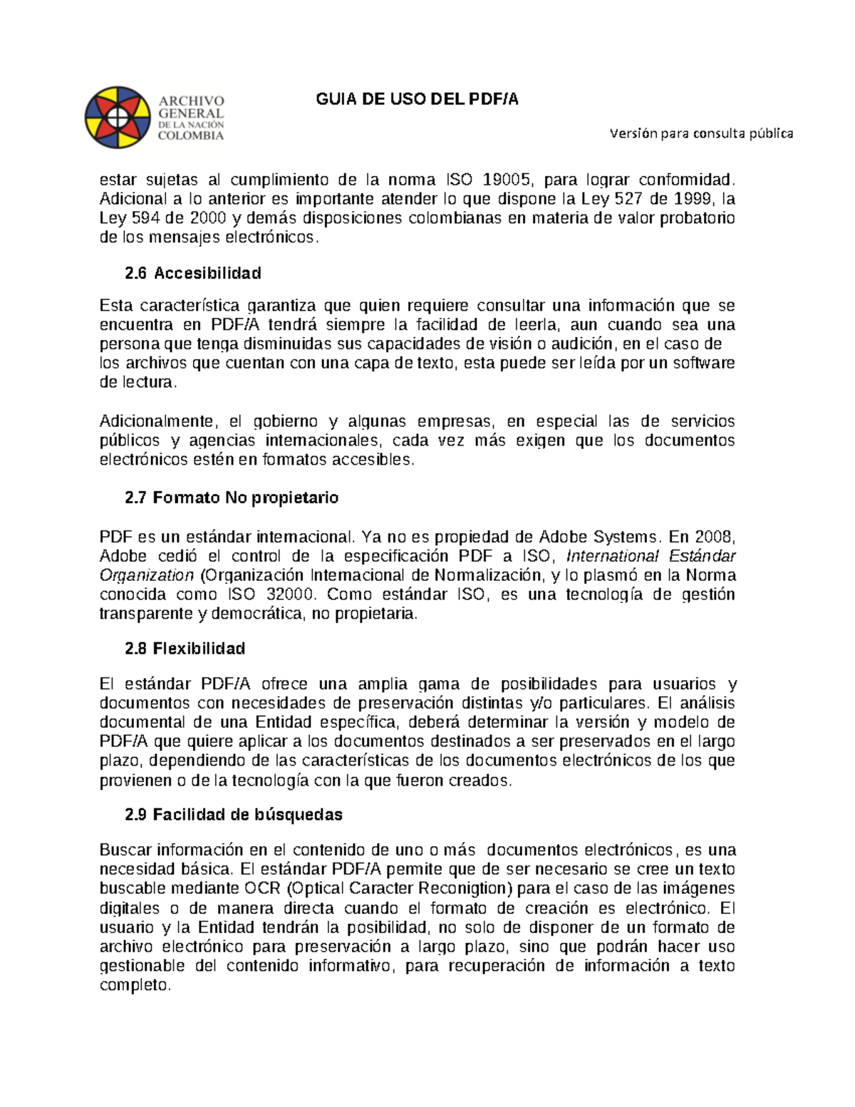 Guía de Uso del PDF según ISO 19005 - Consulta Pública - Studocu