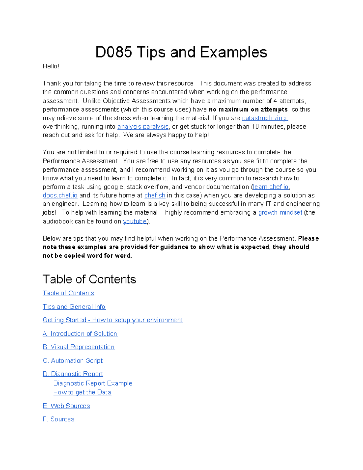 D085 Performance Assessment Tips and Examples Guide - Studocu