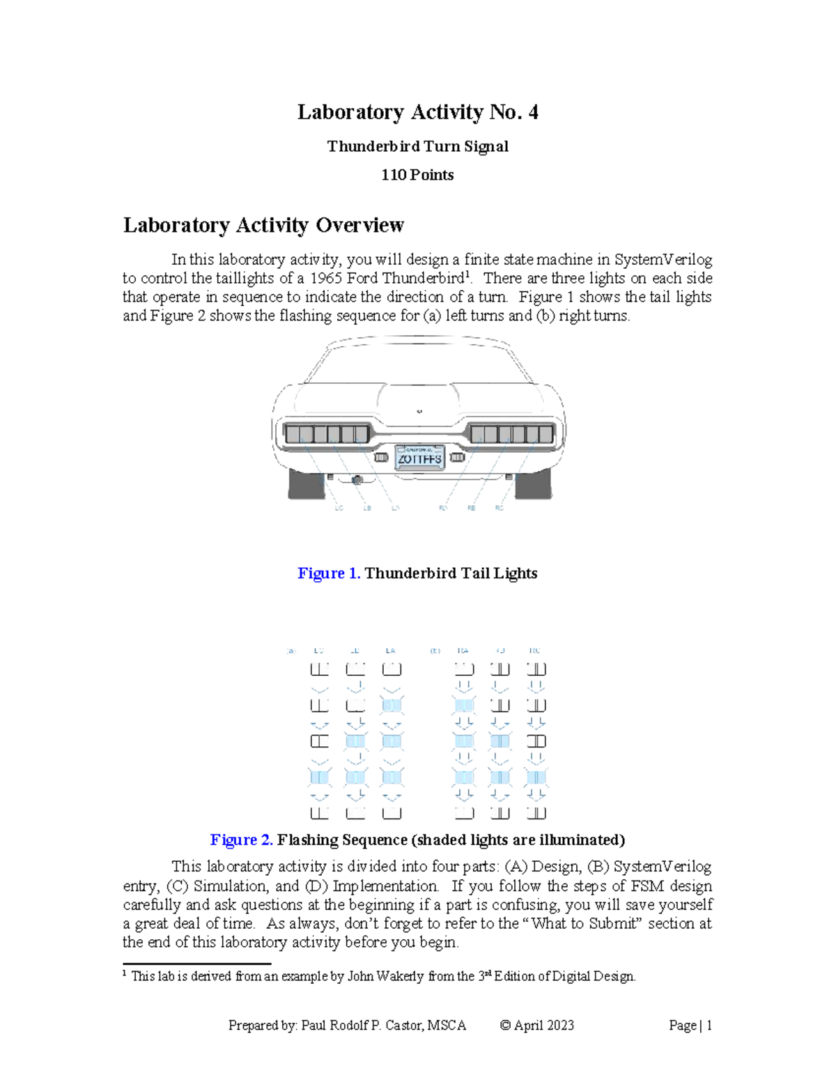 Laboratory Activity 4: Designing a Thunderbird Turn Signal FSM in ...
