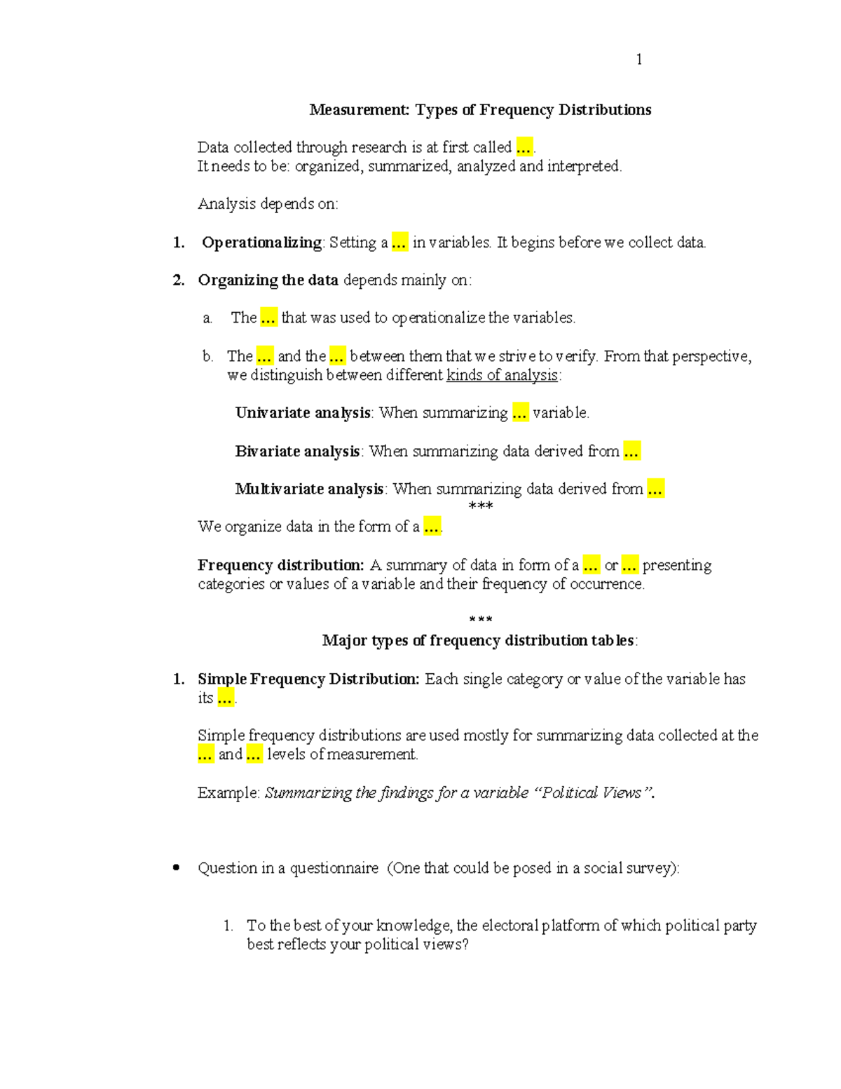 Unit 4: Organizing Data - Frequency Distribution Tables - Studocu