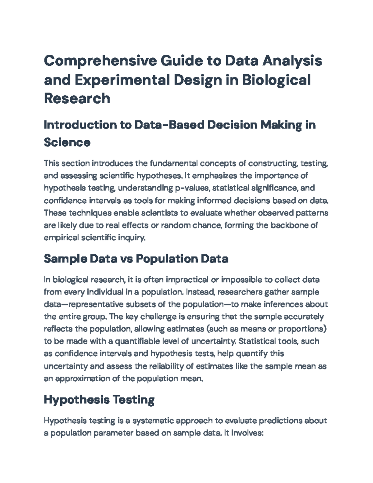 Comprehensive Guide to Data Analysis & Experimental Design in Biology ...