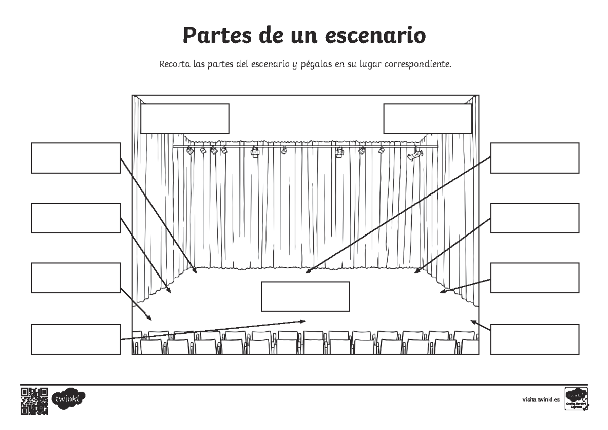 Teatro para recortar: Partes del Escenario y su Posicionamiento - Studocu