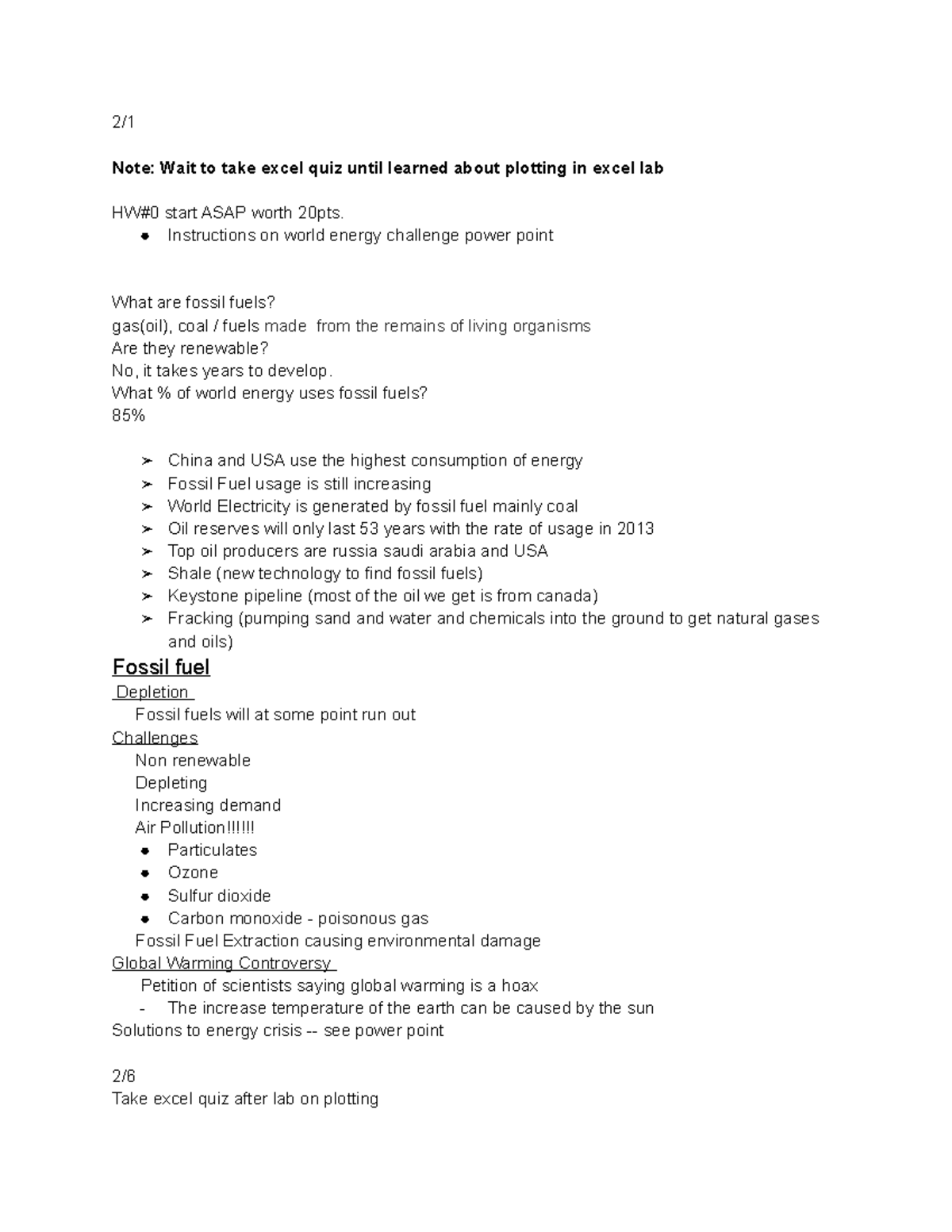 E10 Lecture Notes: Understanding Fossil Fuels & Energy Conservation ...