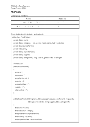 CSC126 Project Proposal - CSC FUNDAMENTALS OF ALGORITHMS & COMPUTER ...