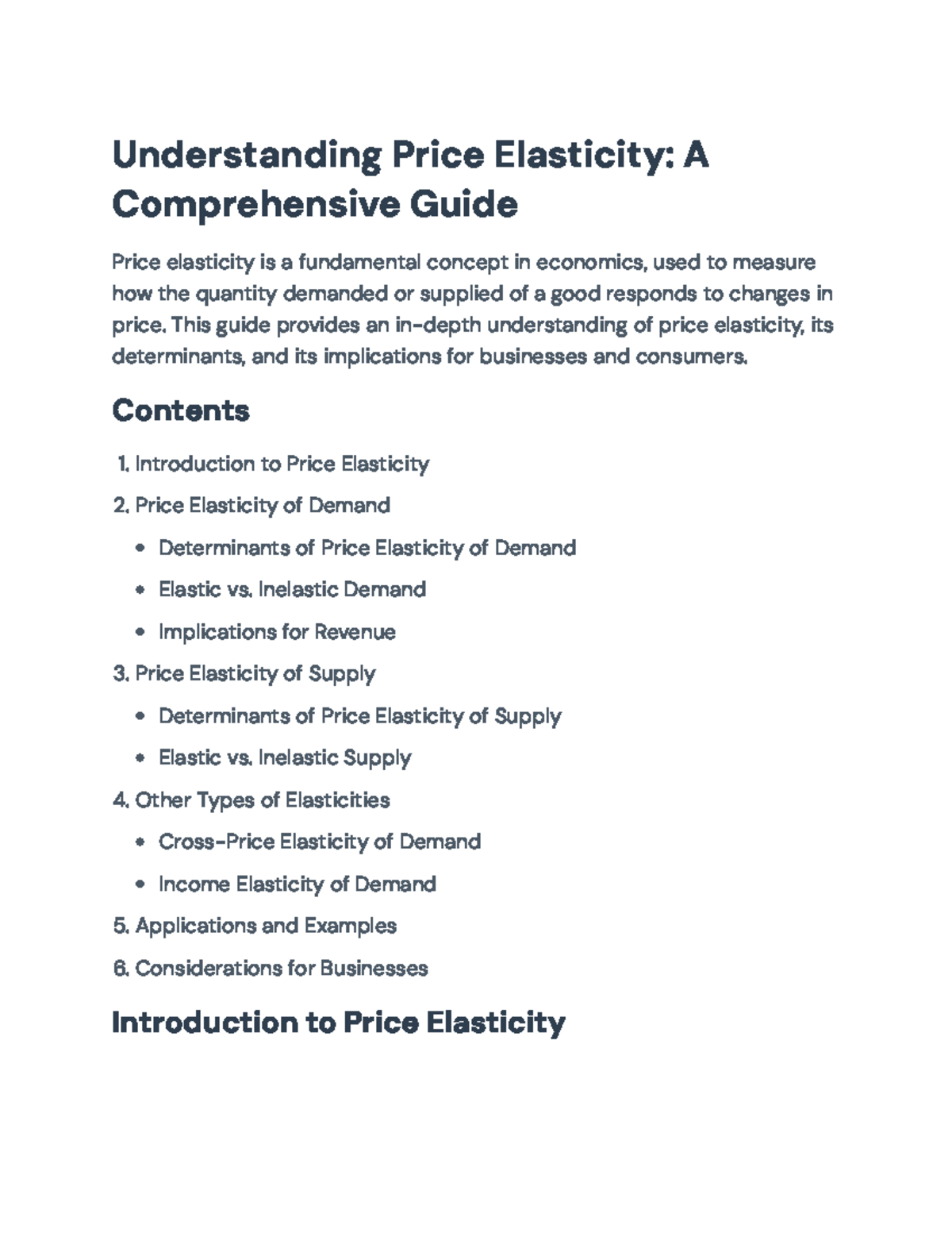 Understanding Price Elasticity: Detailed Guide for Economics Students - Understanding Price ...