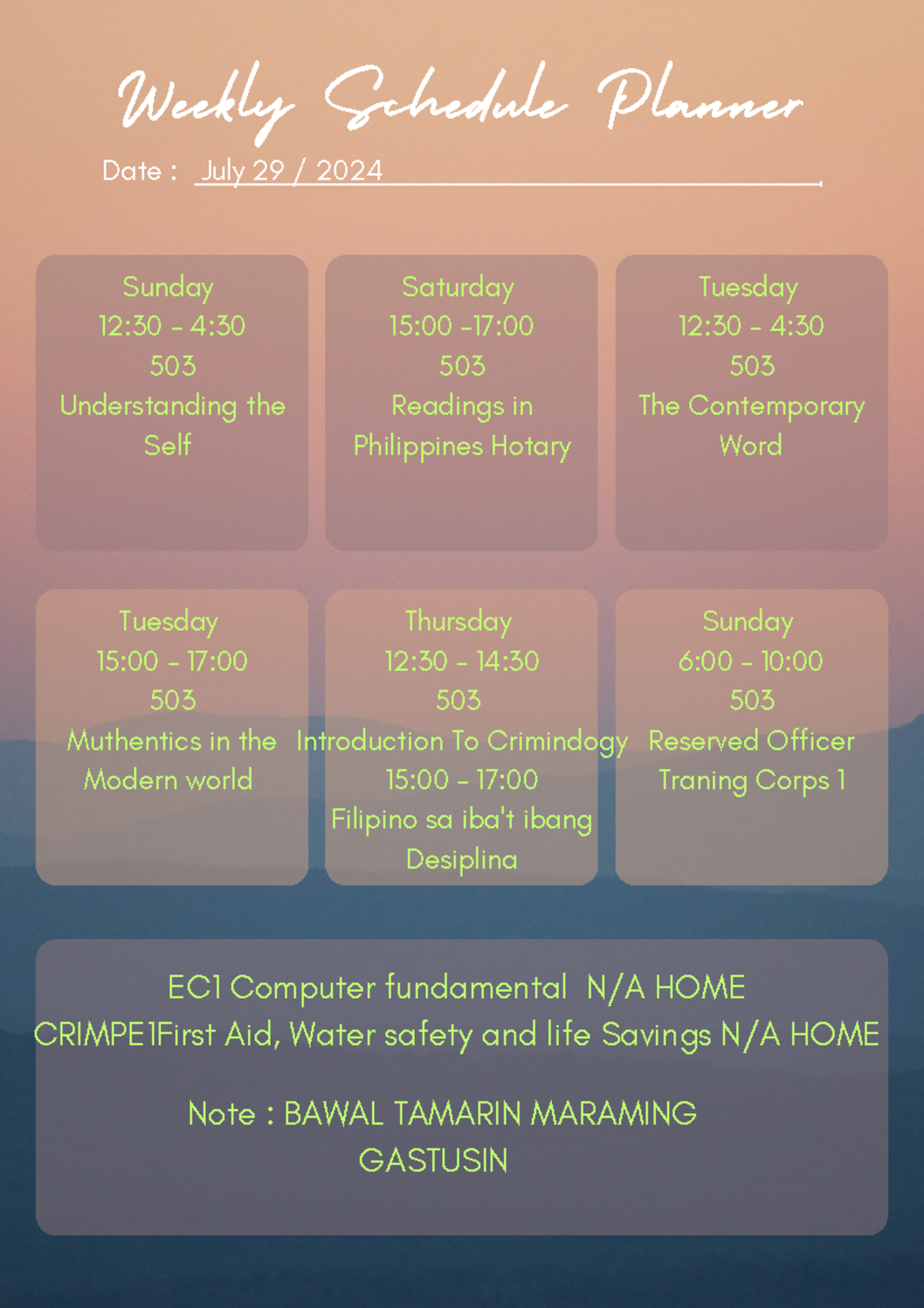 Orange Blue Gradient Weekly Schedule Planner 20240724 130051 0000 - Weekly Schedule Planner Date ...