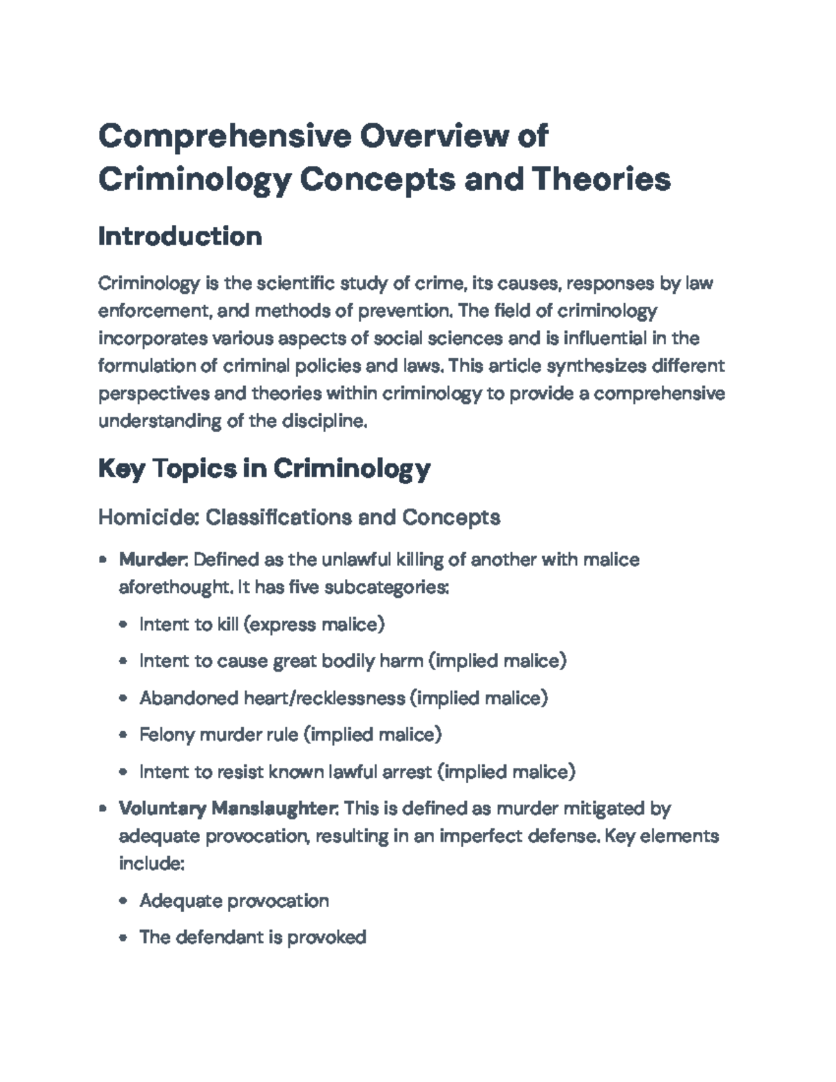 Criminology Concepts and Theories: A Comprehensive Overview ...