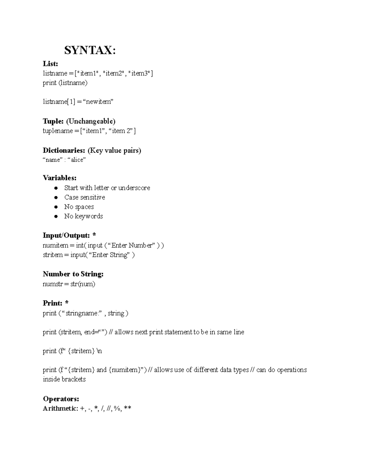 SYNTAX: Comprehensive Guide to Python Data Structures and Operators ...