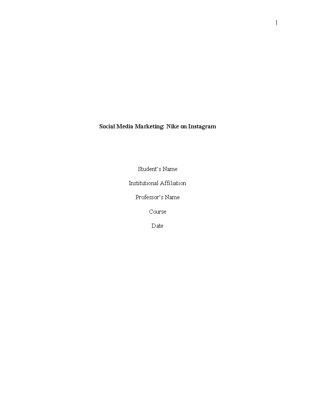 Social Media Marketing Case Study: Nike on Instagram - Studocu