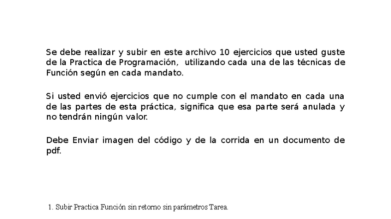 Práctica de Programación: Funciones y Ejercicios Tarea - Studocu
