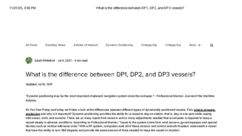 What is the difference between DP1, DP2, and DP3 vessels - All Posts ...