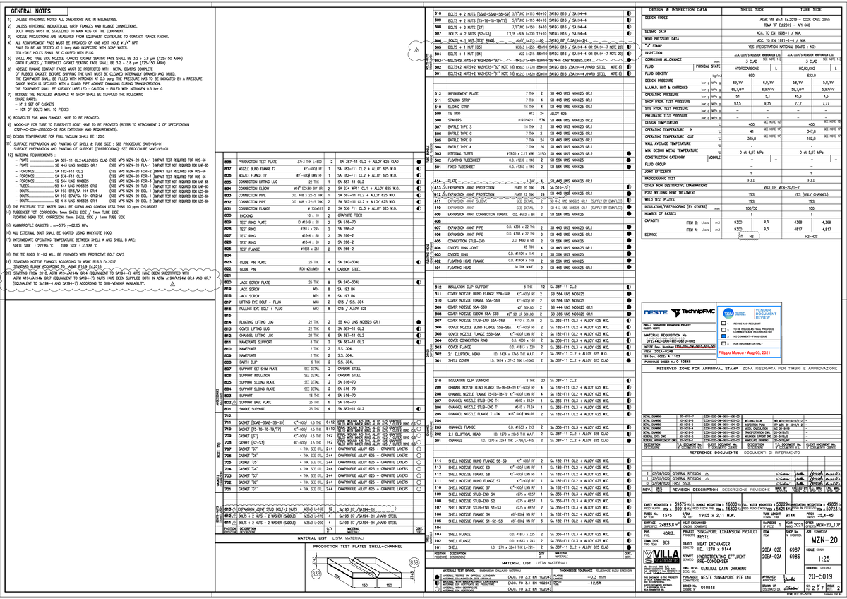 General Data Drawing - Heat Exchanger Design SA193 B16 - Studocu