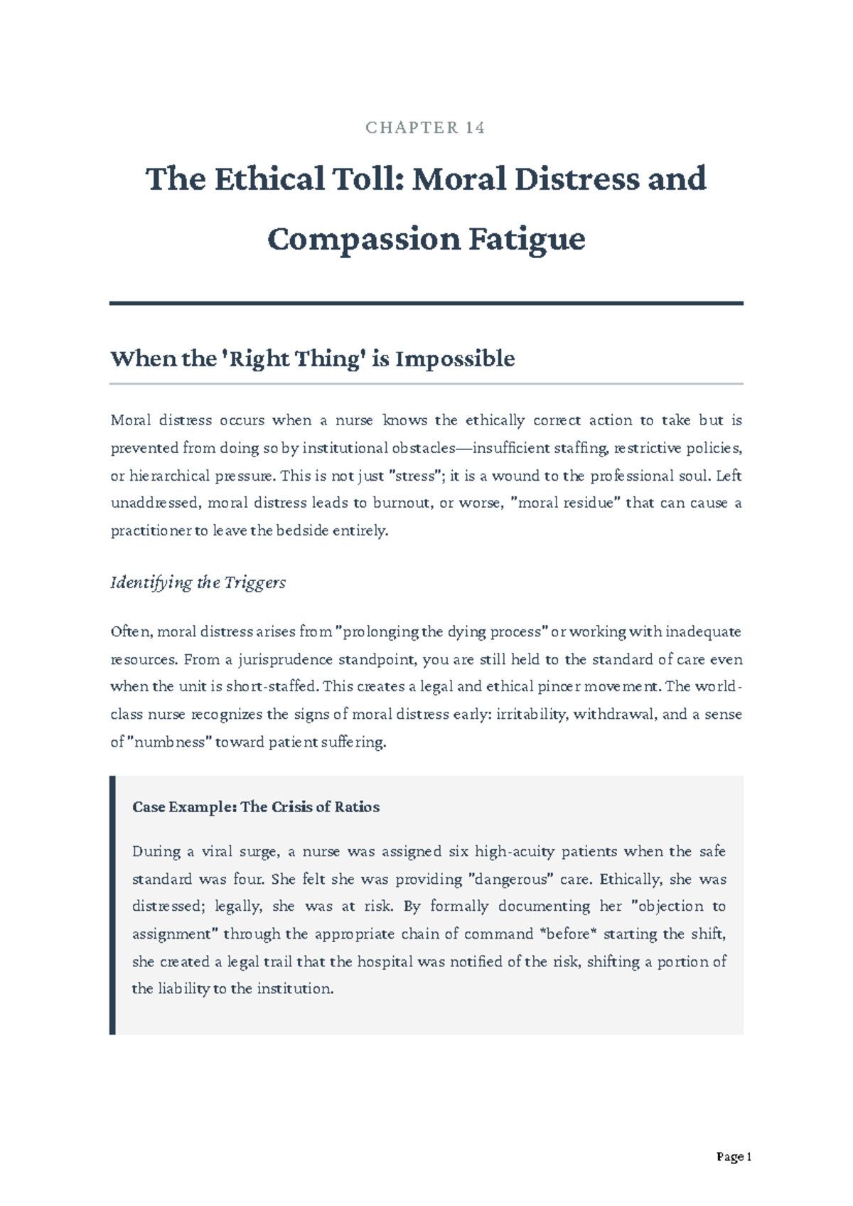 CHAPTER 14: Navigating Moral Distress in Nursing Ethics (UT 32bt7ZEqur ...