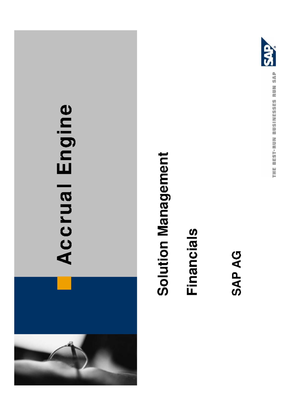 Accrual Engine Overview: SAP AG Financials Solution Management - Studocu