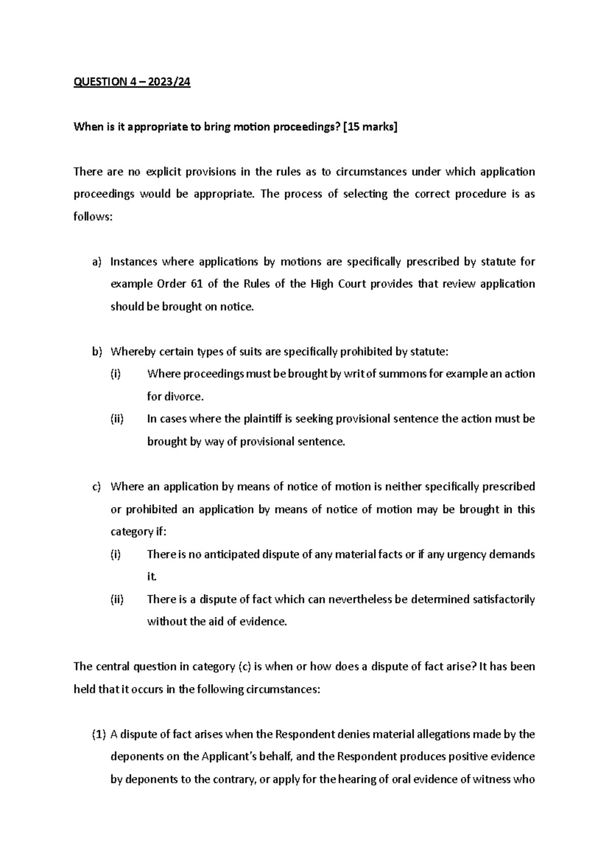 Above The Bar: Procedure for Motion Proceedings (LAW 101) - Studocu