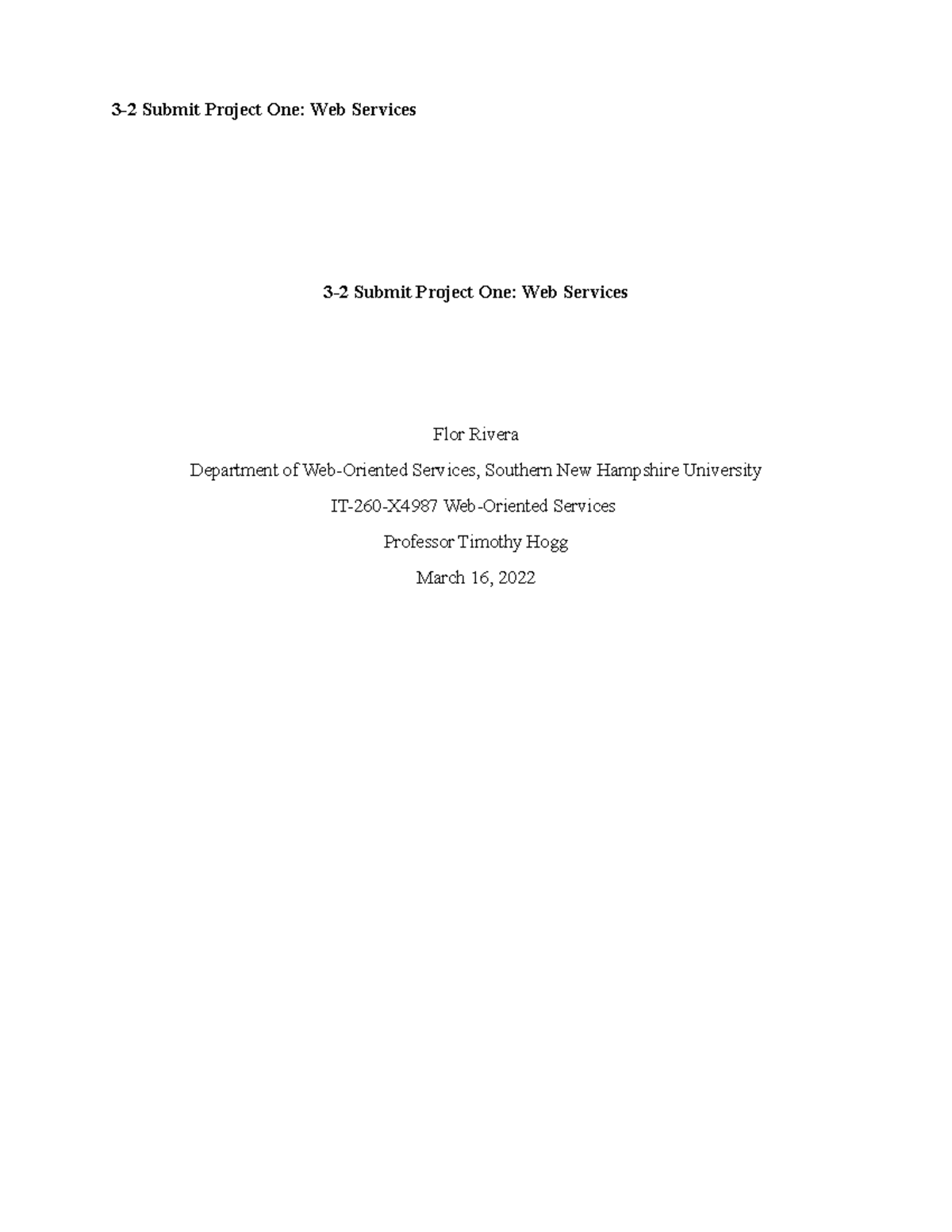 3-2 Submit Project One: Web Services Assignment - Submit Project One ...