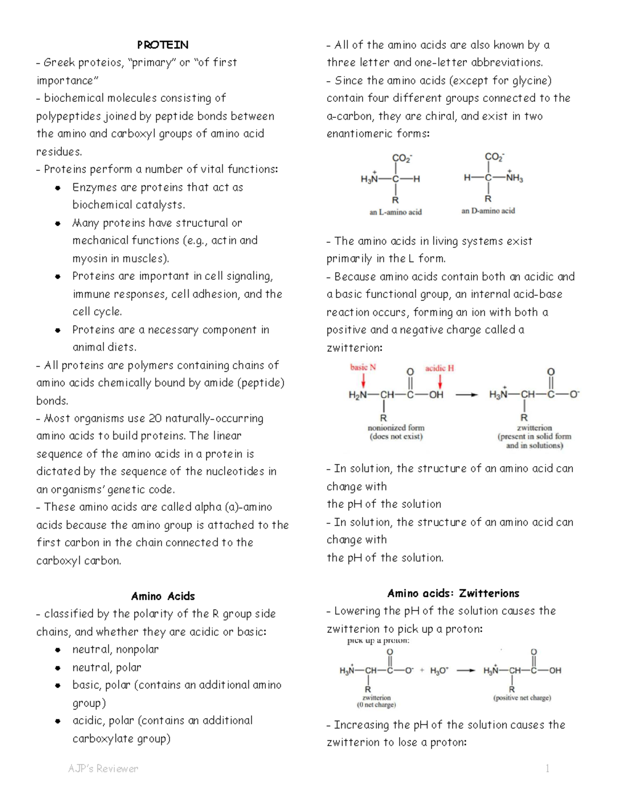 Protein Structure and Functions: A Comprehensive Review - Studocu