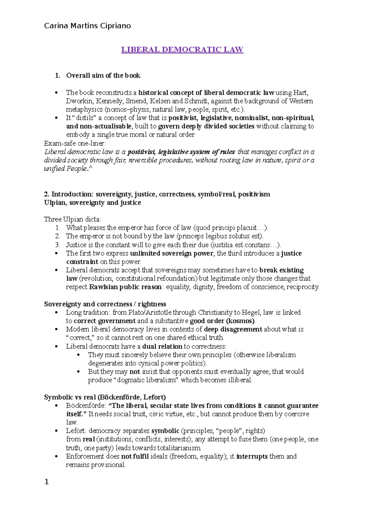 Liberal Democratic Law 1: Key Concepts and Historical Perspectives ...