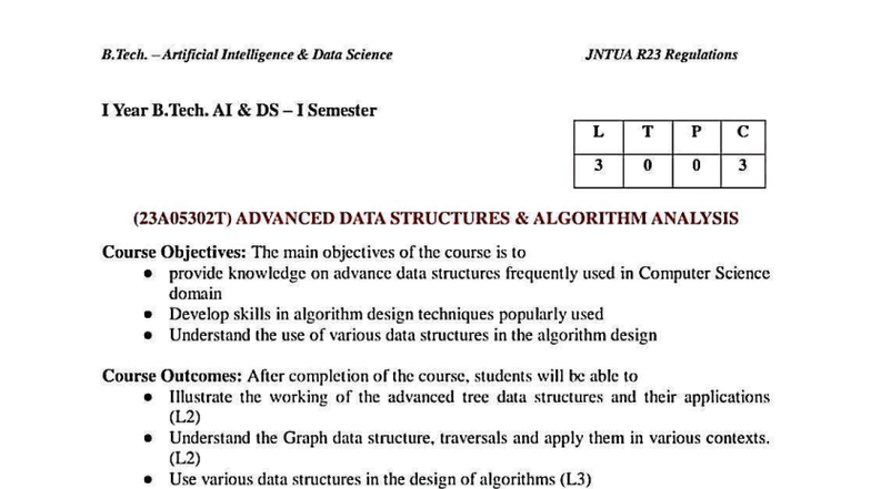 ADSA 3003 - Advanced Data Structures & Algorithm Analysis Notes - Studocu