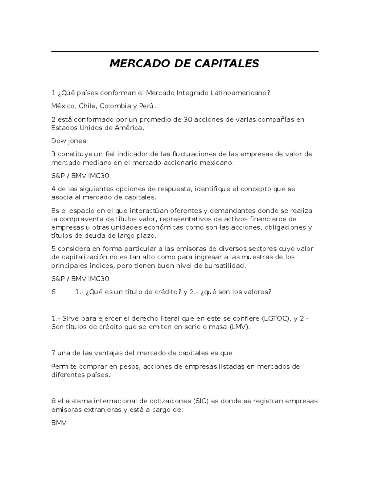 GUÍA AMIB - Examen Definitivo sobre Mercado de Capitales y Deuda - Studocu