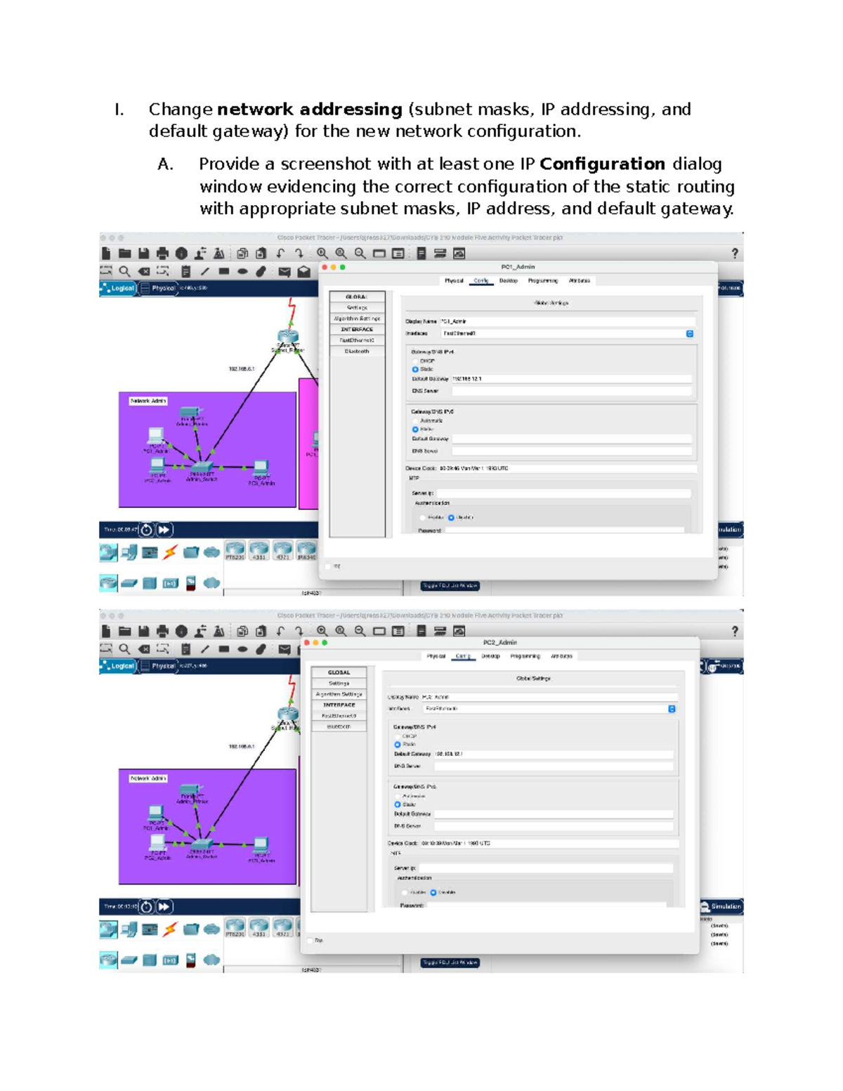 CYB 210 Module Five: Network Configuration and Testing Guide - Studocu