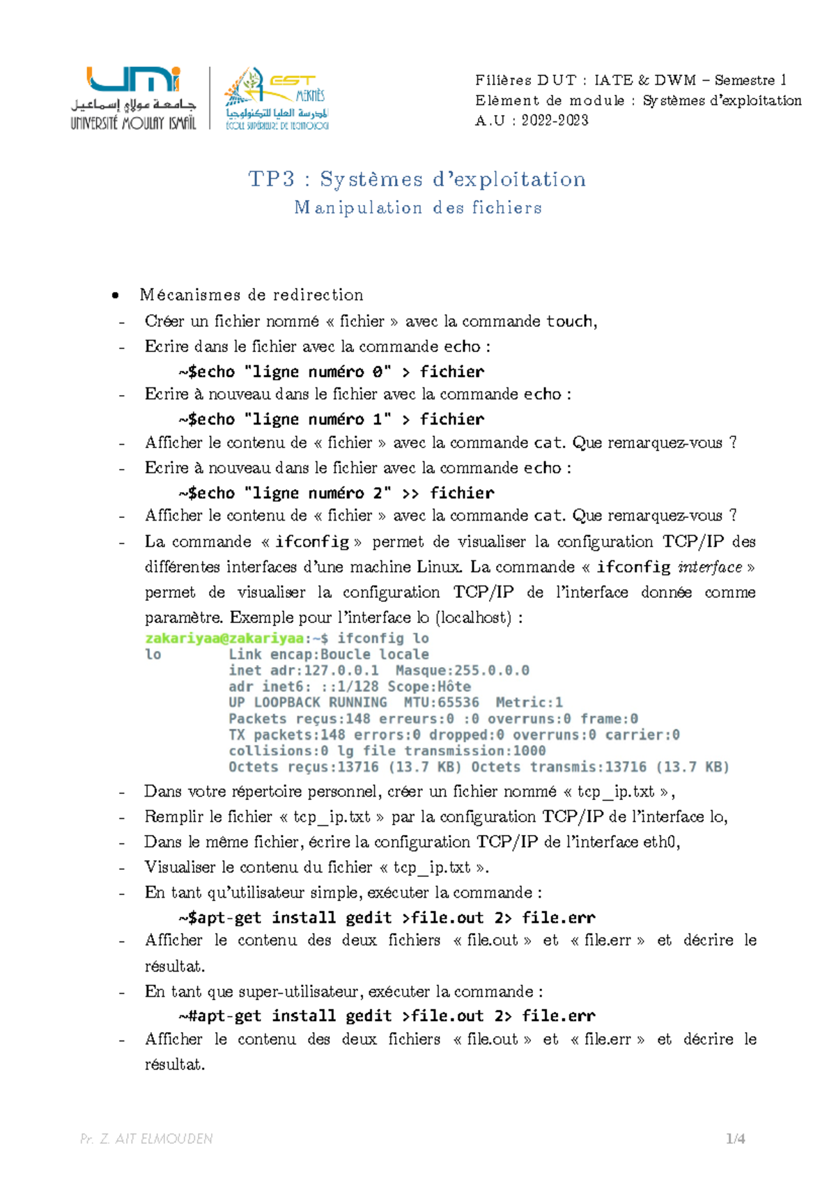 SE TP3 - Travaux Pratiques Systèmes d'Exploitation 2022 - Studocu