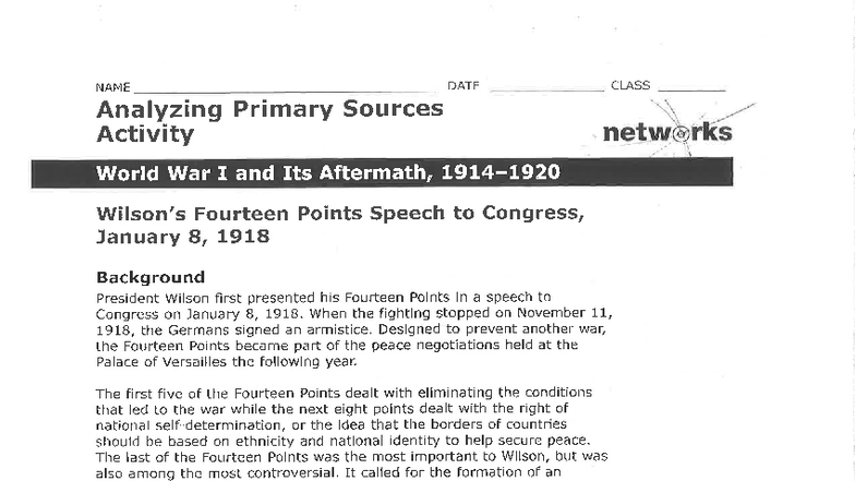 Final Exam Study Guide: Analyzing Wilson's Fourteen Points - Studocu