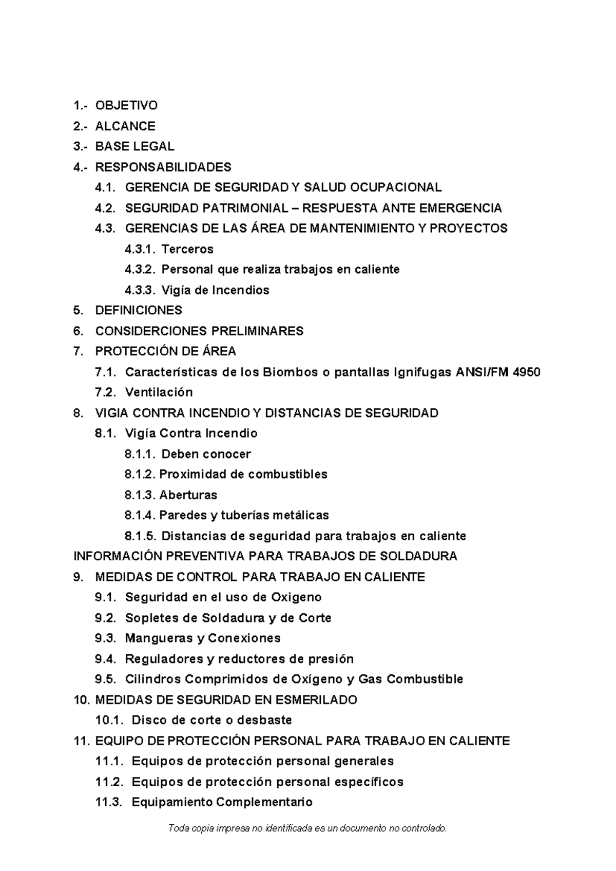 Procedimiento de Seguridad para Trabajos en Caliente 2025 - Studocu