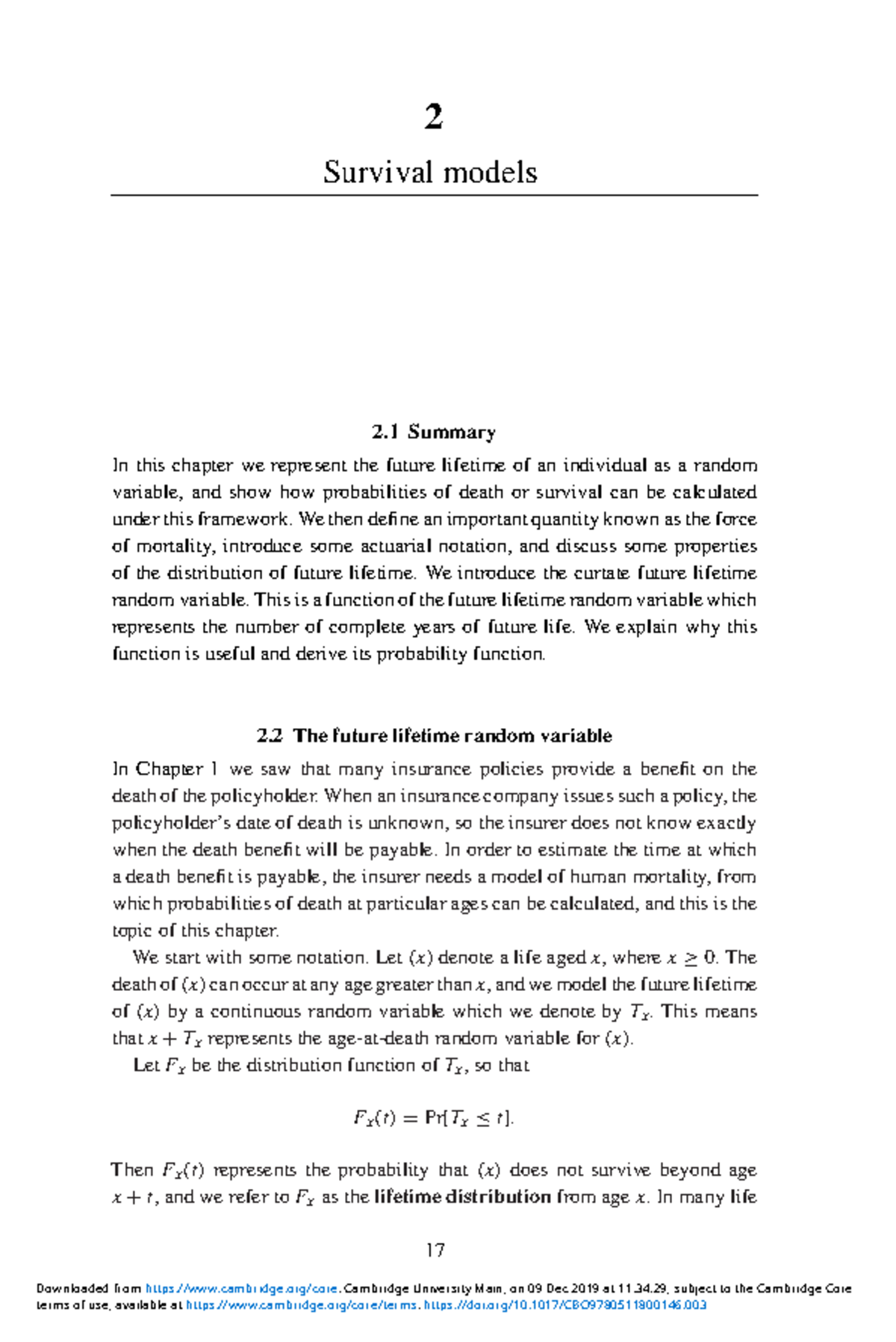 Survival-models - fdsfs - 2 Survival models 2 Summary In this chapter ...