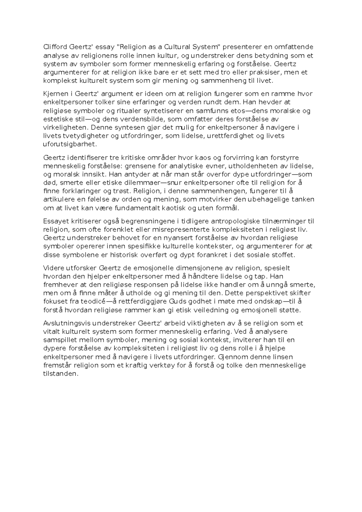 REL 101: Religion as a Cultural System - Analyzing Geertz's Insights ...