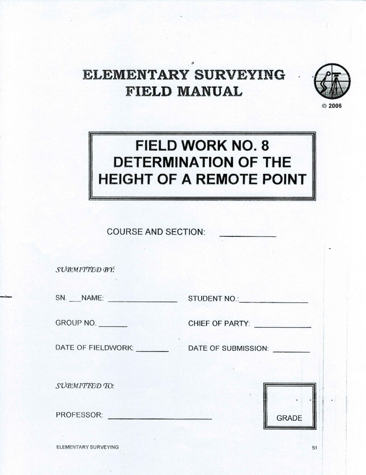 FW8 - Field Work Report Template for Practical Applications - Studocu