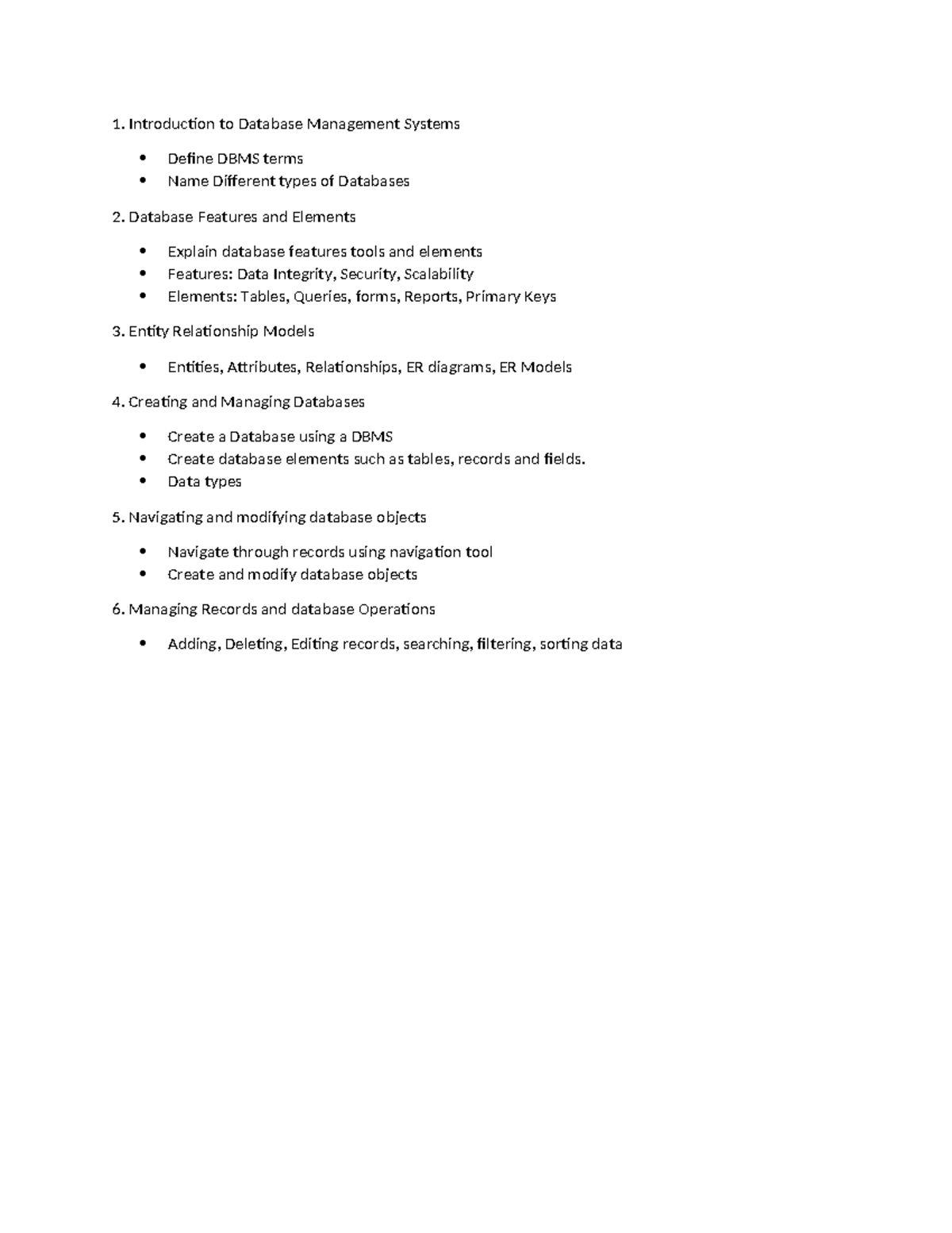 Introduction to DBMS Concepts and Database Types (CS101) - Studocu
