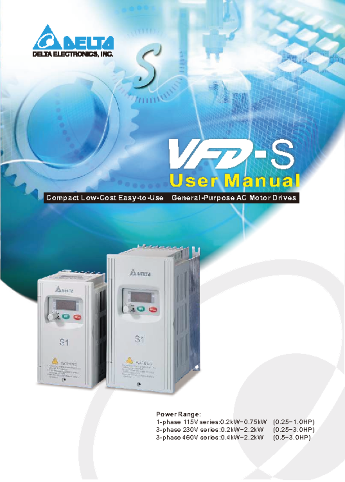 Delta VFD-S User Manual (IA-MDS) - Installation & Operation Guide - Studocu