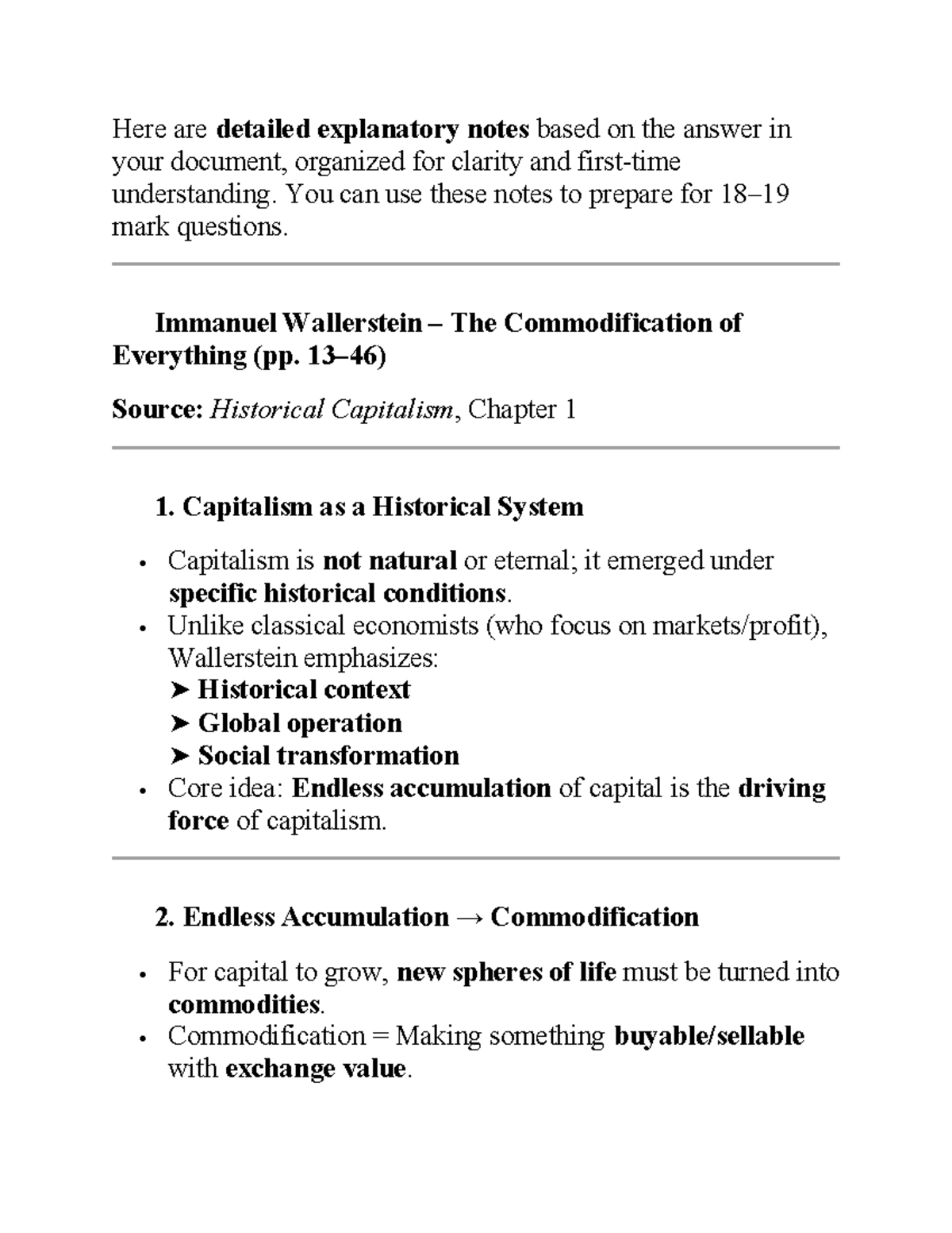 Commodification of Everything: Insights from Wallerstein's Historical ...