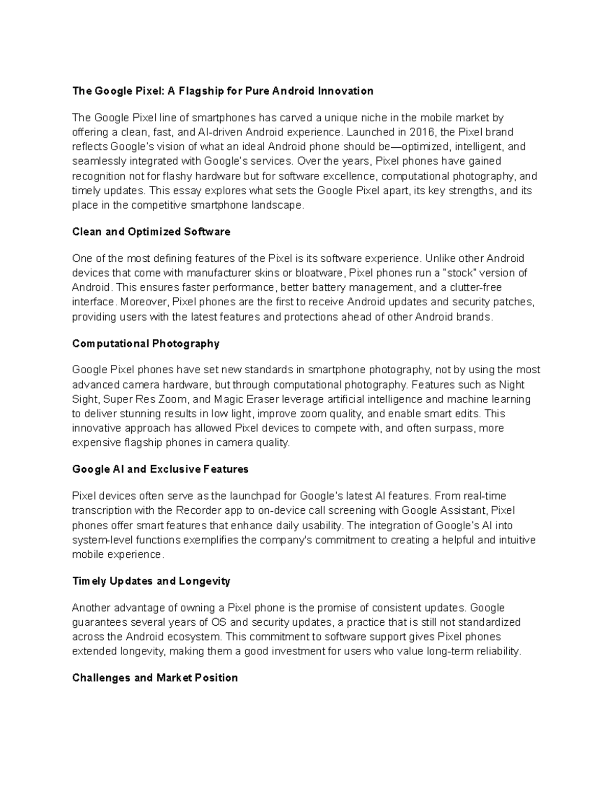 The Google Pixel A Flagship for Pure Android Innovation - Launched in ...