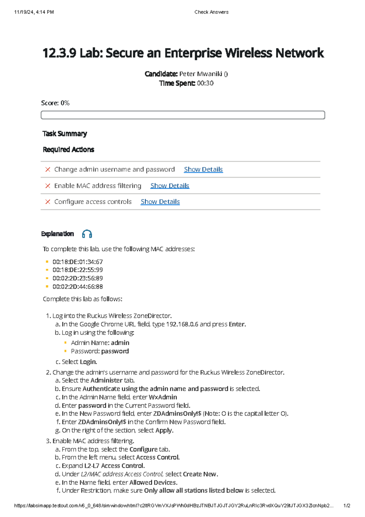 12.3 Lab: Securing an Enterprise Wireless Network Setup - Studocu
