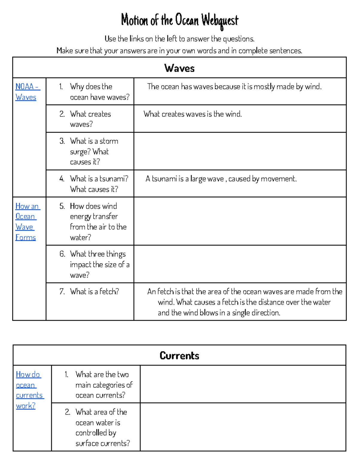 Jackson Motion of the Ocean Webquest: Key Concepts & Questions - Studocu