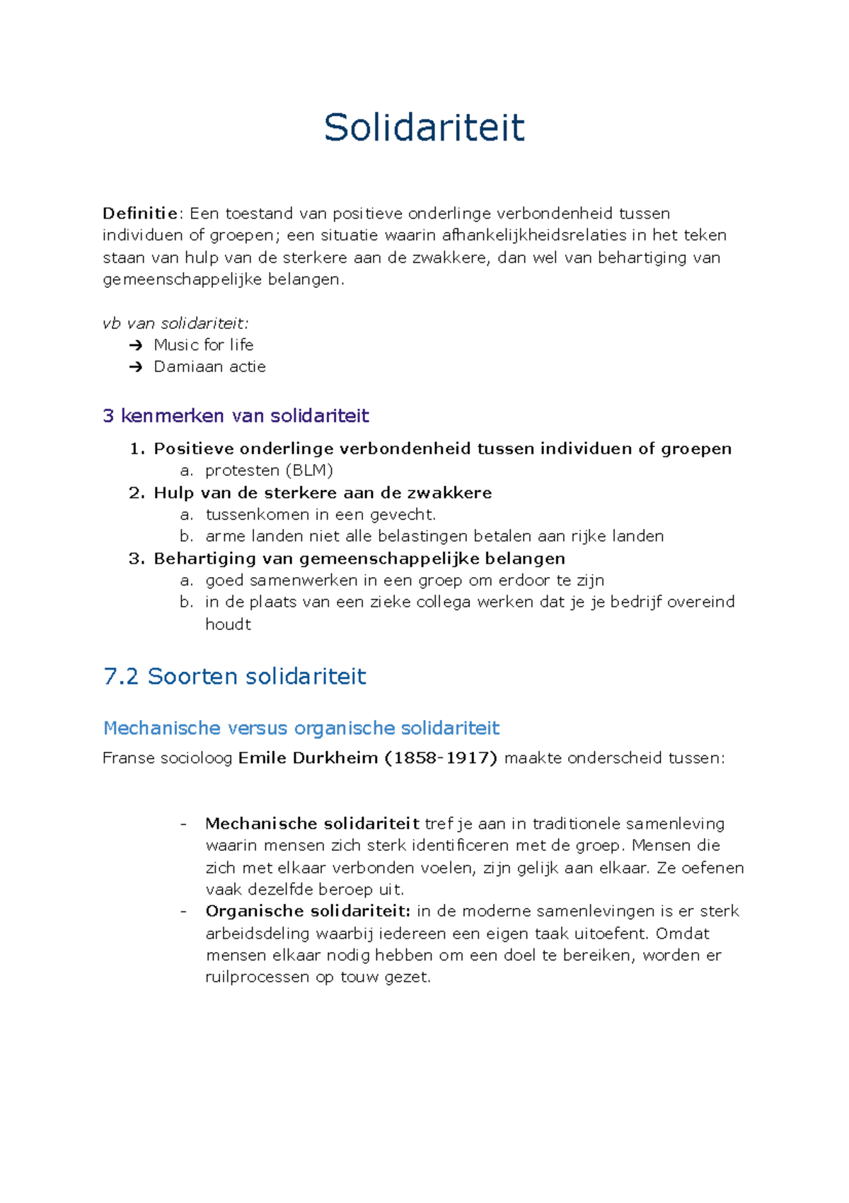 CW - Solidariteit - Google Documenten - Solidariteit Definitie : Een ...